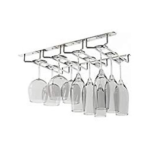 J Miles CO It's Useful. Under Cabinet Hanging Stemware Rack Hold Up to 12 Wine Glasses