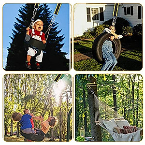 defutay Tree Swing Hanging Straps Kit - 2PC 5FT Extra Long Straps with Safer Lock Snap Carabiners - Easy Fast Installation - Perfect for Hammock,Tree Swing (5 FT)