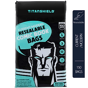 TitanShield Current/Modern Size Resealable Comic Book Bags (150 Count)