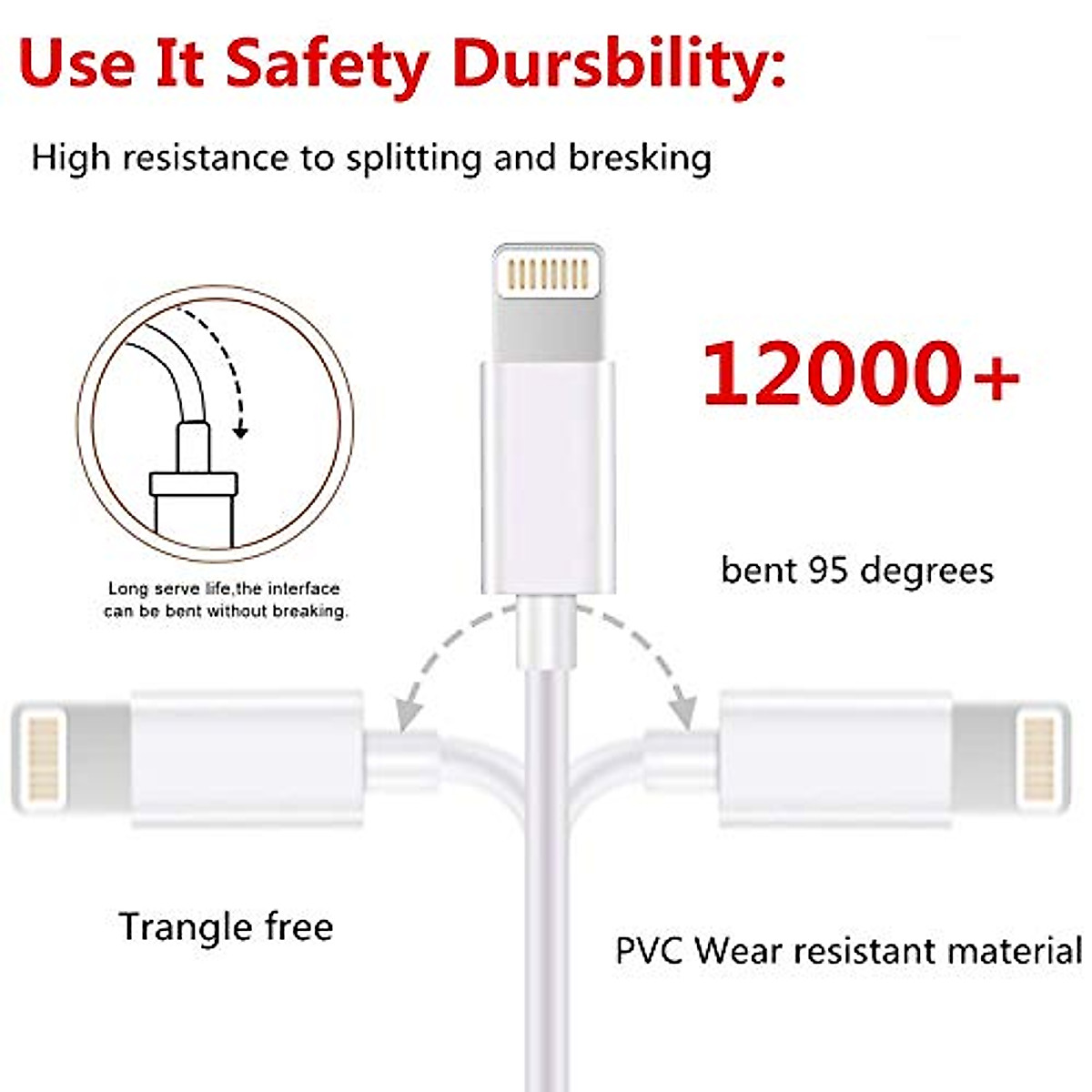 iPhone Charger Cable 5 Pack 6FT USB Fast Charging Syncing Cord Cables Compatible iPhone 14/13/12/11/XS/Max/XR/X/8/8Plus/7/7P/6S/iPad/IOS White sharllen