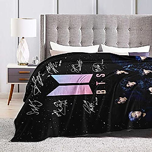 Plush Throw Flannel Blanket Home Furnishing Blanket Sofa Blanket Ultra Bedding Throws for Traveling Camping Gift 60'' x 50'' -1