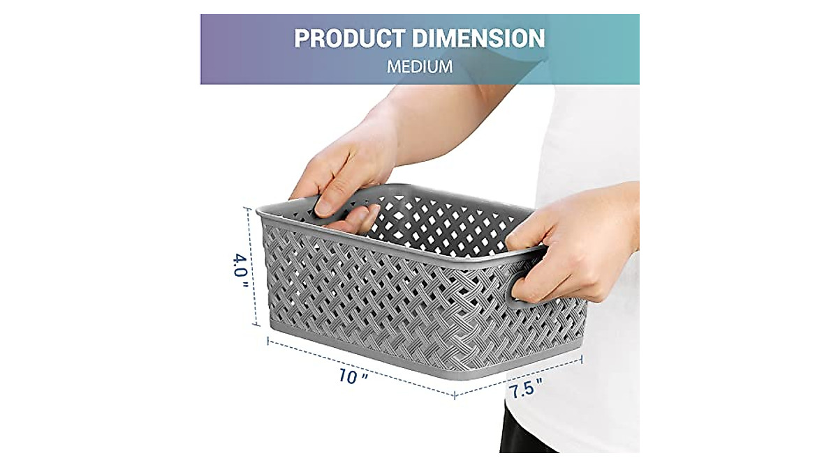 MaxGear 3-Pack Plastic Storage Bins for Home Organization