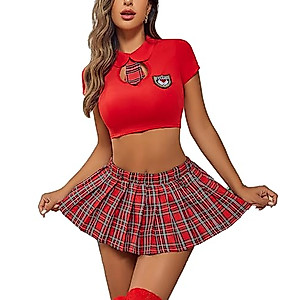 Avidlove Lingerie for Women Sexy Lingerie Set 2 Piece Costume (Red XL)