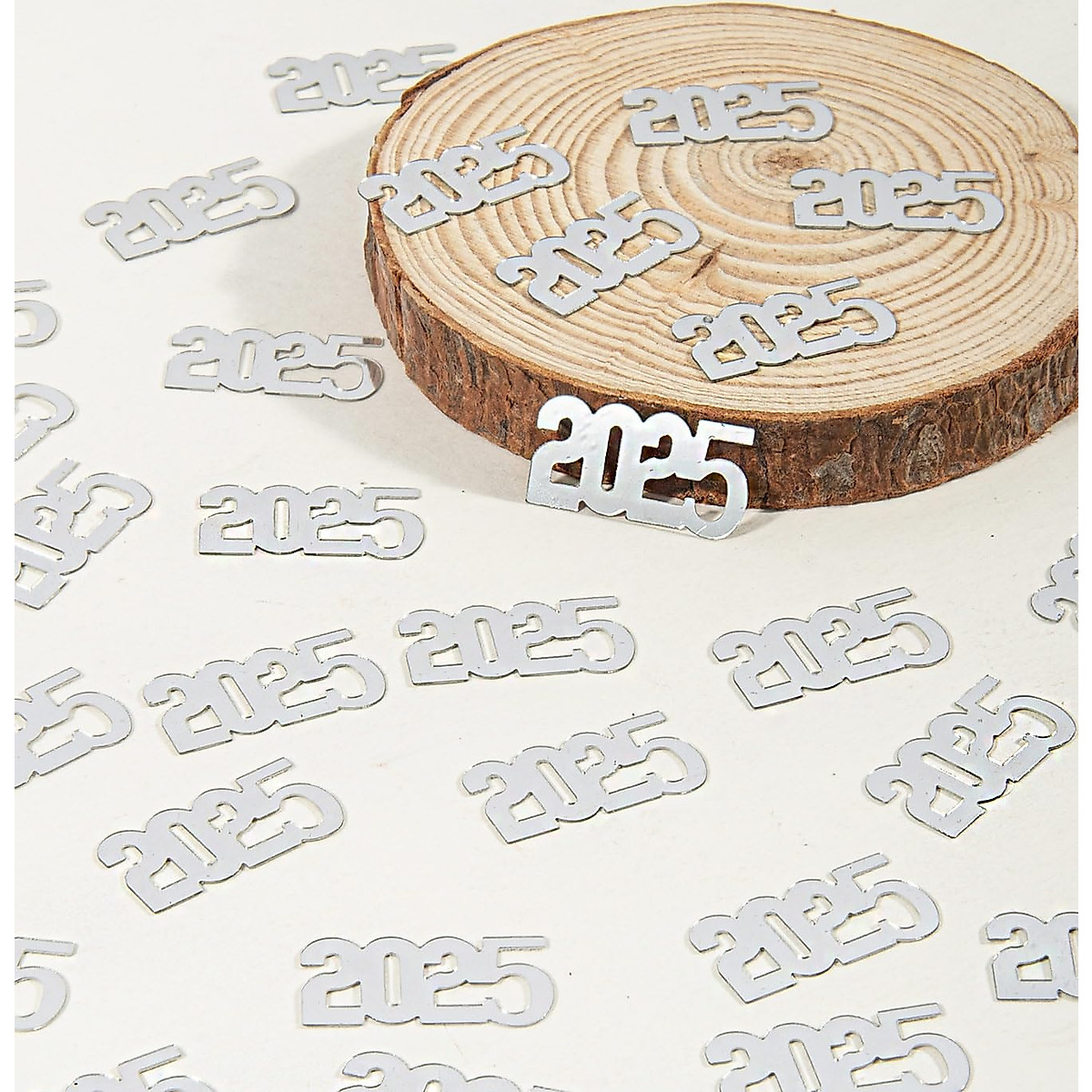 KALOR New Year 2025 Confetti, 60g Silver 2025 Confetti for Happy New Year Decorations 2025 New Years Eve Table Decorations