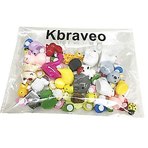 Kbraveo 45Pcs Mini Animals Miniature Ornament Kits Set for DIY,Fairy Gardens Dollhouse Décor,Elephants,Rabbits,Hedgehogs,hens,Bunnies,Cubs,Chicks,Bees,Cows,Frogs,Snails,Turtles,Puppies,Pigs,Sheep