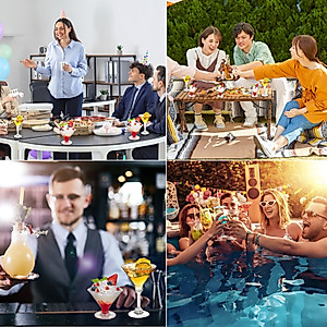 Acrux7 50 Pack Plastic Martini Glasses, 5 oz Clear Disposable Cocktail Glasses, Plastic Margarita Glasses for Weddings, Parties, Birthday, Champagne, Appetizers, Cake, Desserts