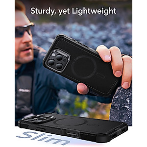 ESR for iPhone 16 Pro Max Case with Stand, 23FT Military-Grade Drop Protection, Heavy Duty Magnetic Phone Case, Compatible with MagSafe Accessories, Cyber Series, Black