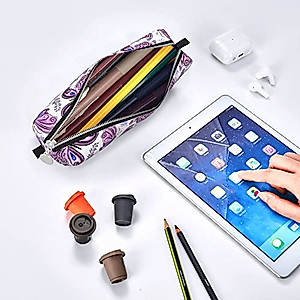 Purple Butterfly Pencil Case for Women Girls Teen Portable Pen Pouch Aesthetic Pencil Bag Work Supplies Organizer