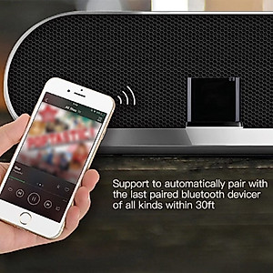 30 Pin Bluetooth 5.0 Wireless Adapter for Bose SoundDock Portable 10 JBL on Beat Speaker - Black