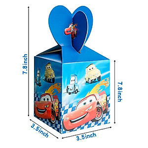Laputy 18Pcs Race Car Party Favor Goodie Boxes Lighting McQueen Car Candy Treat Boxes Party Supplies Snack Cookie Container Happy Birthday Rewards Bag Baby Shower Themed Party Favors for Boys