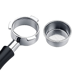 Normcore 51mm Naked Bottomless Portafilter 3 Ears Fits Delonghi Dedica EC680 and EC685, and SMEG & EUPA Coffee Machines with Anodized Aluminum Handle - Included Portafilter Filter Basket