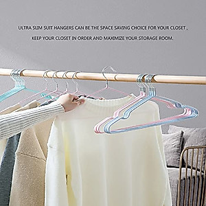 JINGXINMY Clothes Hangers 20 Pack,Non-Slip Rubber Coated MetalShirt Blouse Hanger, for Coat, Suit, Bridesmaid Wedding, Metal Slim Wire Hanger (Heavy Duty Black, 20)