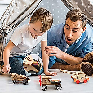 5 in 1 STEM Kits, STEM Projects for Kids Ages 8-12, Wooden Model Car Kits, Gifts for Boys 8-12, 3D Puzzles, Science Educational Crafts Building Kit, Toys for 8 9 10 11 12 13 Year Old Boys and Girls