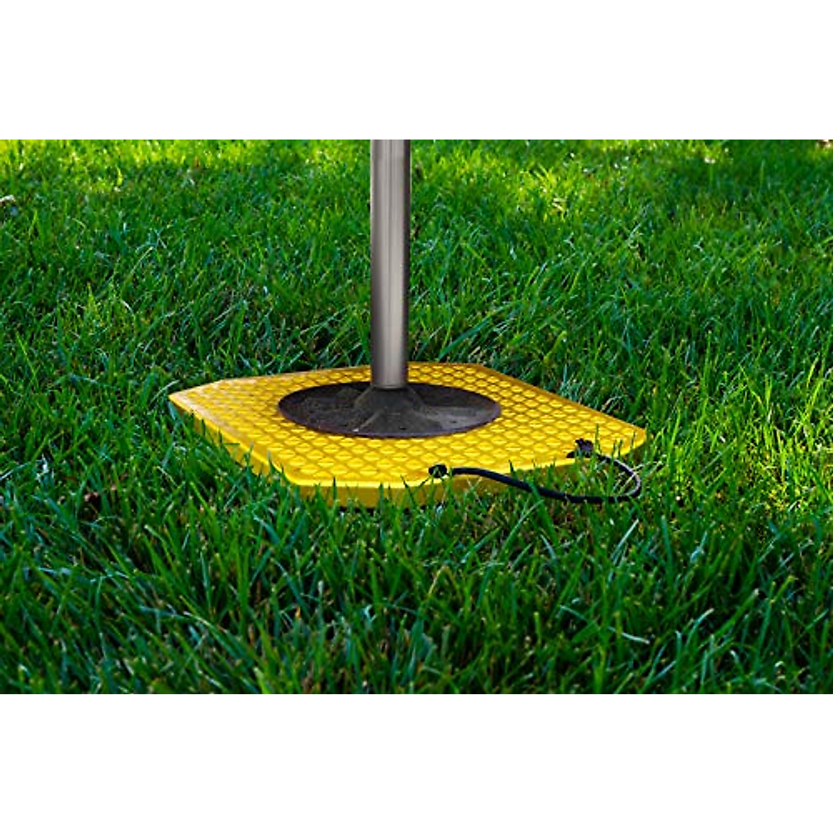 Camco 44545 Heavy-Duty Extra-Large Stabilizer Jack Pads with Handle - Prevent Trailer Jacks from Slipping Into Soft Ground - Includes (2) Jack Pads, Yellow