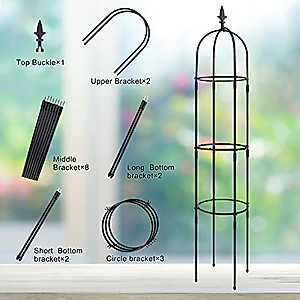 Garden Trellis for Climbing Plants Tower Obelisk Garden Trellis 6ft Tall Plant Support Vine Supports Plant Tower for Climbing Vines and Flowers Stands 1 Pack