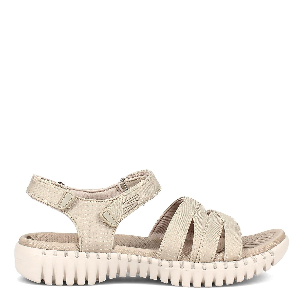 Skechers Women's Ankle Strap Sandal, Taupe, 11