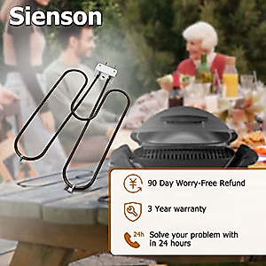 Sienson BBQ Grill Heating Element Compatible with Weber 2014 Weber 55020001 Q2400 Q240 Grills, Smoker and Grill Heating Element for Weber 70127,120 Volts 1500 Watts Heating Element Replacement Part