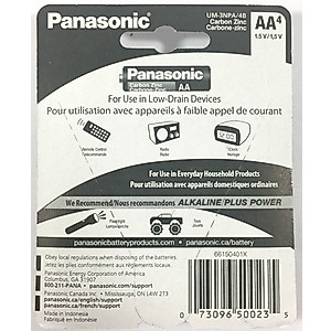 Panasonic 100pc AA Batteries Super Heavy Duty Power Carbon Zinc Double A Battery 1.5v