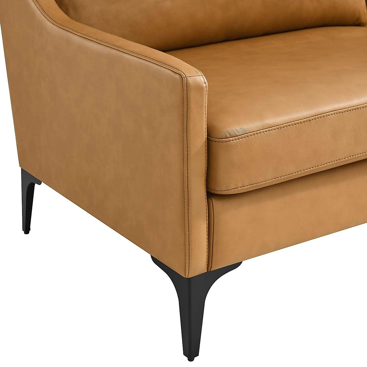 Modway Corland Upholstered Leather Sofa, Tan