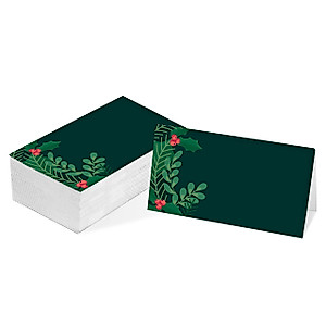 Table Place Card, Christmas Themed Tent Style Cards, Pack of 25 Half-Fold Reception Place Card, Perfect for Christmas Party, Birthday, Wedding, Bridal Shower, Baby Shower, Banquet C20