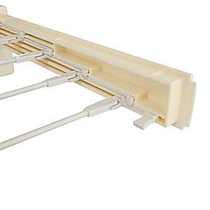 Household Essentials Metal and Plastic Wall Mount Telescoping Drying Rack, Compact Laundry Rack