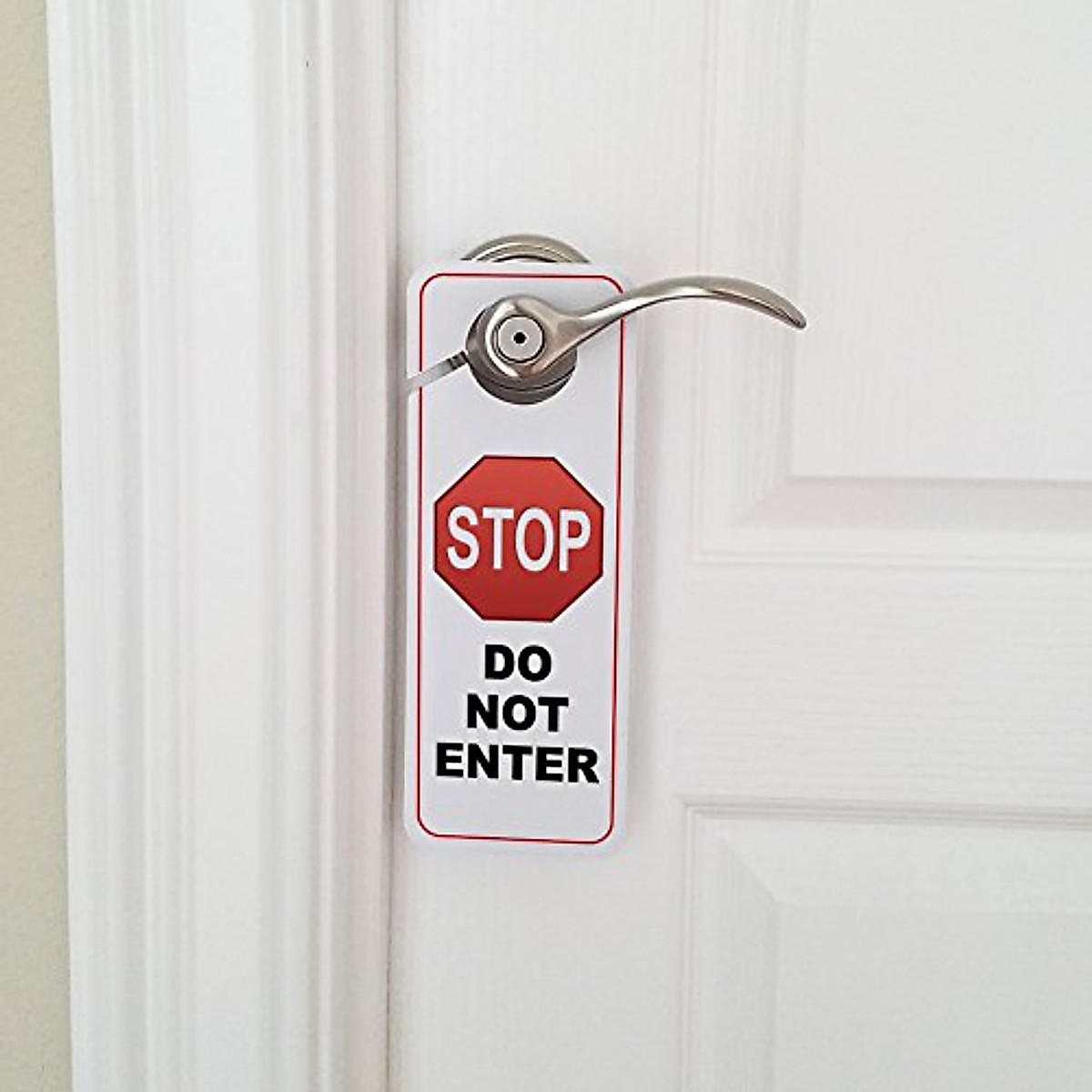 Stop Sign Do Not Enter Plastic Door Knob Hanger Sign