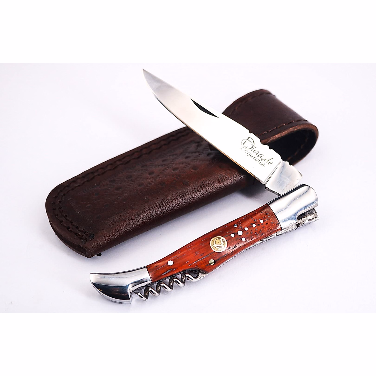 Dura Knives Dk-04 Luxembourg Original French Laguiole Knives Pocket Folding Knife Paddock wood Handle 5.6" Closed