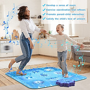 GirlsHome Dance Mat - Frozen Toys Touch Sensitive Light Up LED Kids Musical Mat, Christmas & Birthday Gift for Girls 3-12 -Snow Mat
