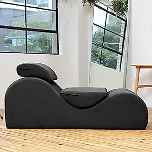 Avana Luvu Lounger - Chaise Lounge Chair for Yoga, Exercise, Massage - High Density Foam - Made in The USA - Black