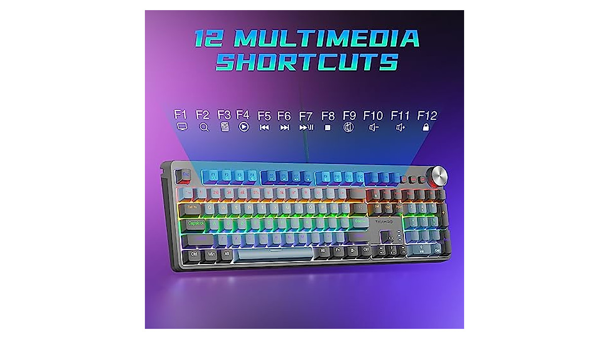 RGB Mechanical Gaming Keyboard with Multimedia Knob