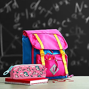 2 Pieces Unicorn Pencil Pouch Small Pencil Case School Pencil Bag Kids Pencil Pouch Cute Unicorn Pen Pouch Stationery Storage Bag Makeup Bag with Large Zipper for School Office Girls, Pink and Blue