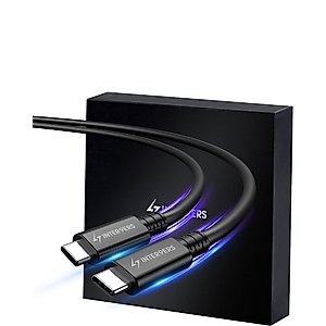 INTER9ERS 240W USB C Cable EPR PD 3.1 USB4 Gen3 40Gbps Data Transfer 4ft Compatible w/Thunderbolt 3 & DisplayPort 2.0 8K@60Hz 4K@120Hz, Extended Power Range Ultra Fast Charging USB-C Cable
