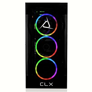 CLX Set Gaming Desktop - Liquid Cooled AMD Ryzen 9 7900X 4.7GHz 12-Core Processor 32GB DDR5 5200MHz Memory GeForce RTX 4070 Ti 12GB GDDR6X Graphics 1TB NVMe M.2 SSD 4TB HDD WiFi Windows 11 Home black