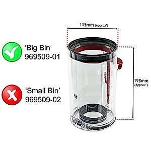 Dyson Replacement Bin Vacuum cleaner, Part No. 969509-01, Designed for V10 Animal and Absolute Models