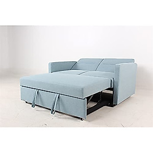 Kingway Furniture Bhrampton Microfiber Sleeper Sofa in Light Blue