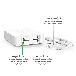 UMI 110V to 220V Step Up Voltage Converter 500W for Europe China Korea 220V-240V Appliances Use in US Canada Mexico -Circuit Breaker Protection and Overheating Overload Protection [3-Years Warranty]