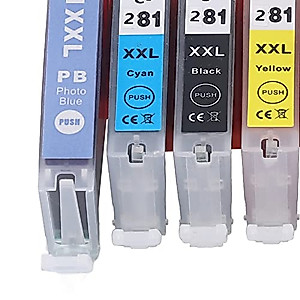 280-281 Ink Cartridge, Output Colorfast Printing Large Capacity Cartridge Combo Pack, Replacement for PIXMA TS702 TR7520 (BK BK C M Y PB)