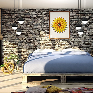 Dotlite Metal Sunflower Wall Art, 12 Inch Large Inspirational Wall Décor Metal Flower Hanging for Indoor Outdoor Home Bedroom Living Room Patio Garden Office, Yellow