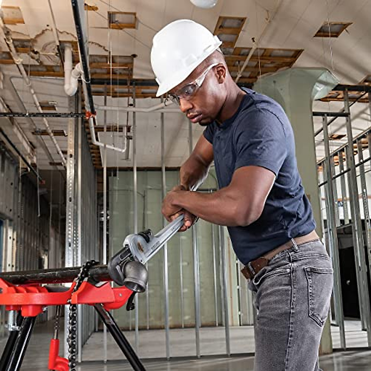 RIDGID 31100 Model 818 Aluminum Straight Pipe Wrench, 18-inch Plumbing Wrench