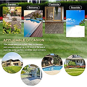 L-DREAM Garden Furniture Sofa Set 5-Piece - PE Brown Wicker Rattan Sofa - with Tempered Glass Coffee Table and Washable Couch Cushions - for Patio Balcony Conversation Sofa (Color : Brown)