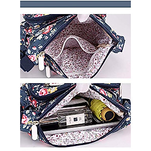 Crossbody Bag for Women Canvas Messenger Bag Waterproof Lightweight Shoulder Handbags with Multi Pocket Adjustable Strap for Daily Use Work Travel (Beige)