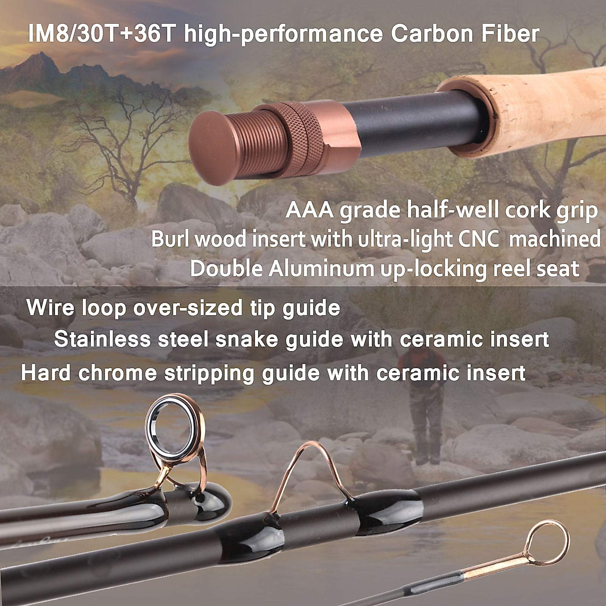 Maxcatch Farglory Nymph Fly Fishing Rod (9'0''-10'6'' 3wt 6sec 4in1)