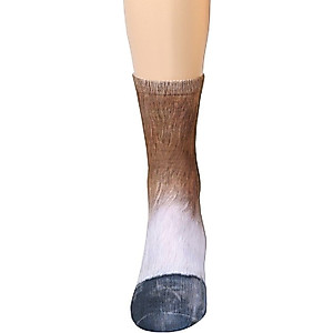 Tiaronics 3D Socks Unisex Adult Animal Paw Crew Socks - Sublimated Print (Horse)