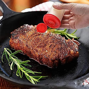 2 Pack Salt and Pepper Shakers Set Moisture Proof 4.35oz Plastic Salt Shaker With Lid for Camping Outdoors Kitchen Lunch 2 Pack Salt and Pepper Shakers (medium, 2 pack) (RED, 2 Pack - medium)