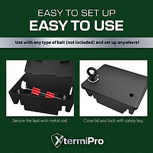 Rat & Mouse Bait Station - 4 Pack - Rat Bait Stations for Rats and Mice Outdoor/Indoor - Tamper Resistant - Child & Pet Safe Rodent Bait Station - Outside Traps for Mice - Bait Box Pest Control