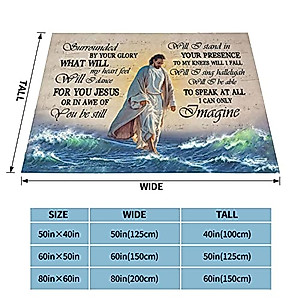 TRUDAY Jesus Christ Blanket Christian Religious Throw Faith Inspirational Gifts for Women Men Warm Soft Plush Lightweight Fleece Flannel Winter Bedding Kids 40''x50''