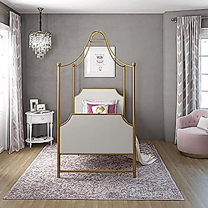 Little Seeds Monarch Hill Clementine Canopy Bed, Twin Size Frame, Gold