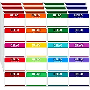 Zacool 160 Pcs Name Tag Stickers (3"x 2") Identification Badges,Peel and Stickers"Hello My Name is" Name Tags Stickers Colorful Name Badge for Themed Party Family Home School Office Conferences