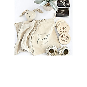 Baby Gift Box - Handcrafted Welcome Baby Gift Set - Choose 5 or 3-Pack Baby Shower Including Milestones, Closet Dividers, & More. +Additional Item: Birth Stat Disc. (Months Set 3-Pack)