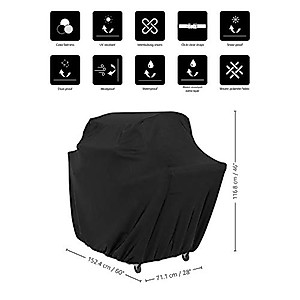 Amazon Basics Gas Grill Barbecue Cover, 60 inch /M, Black